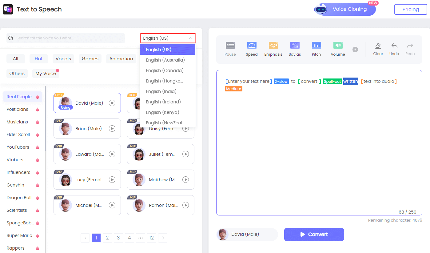 TopMediai Text to Speech-AI Voice Generator with Voice Cloning